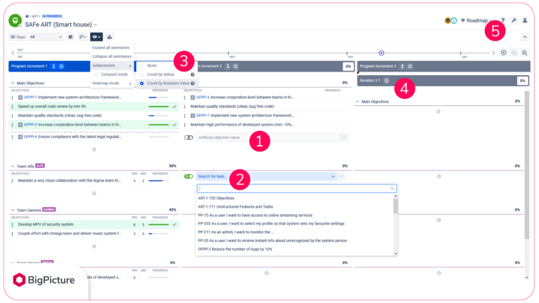 How to set objectives, goals in BigPicture? | BigPicture
