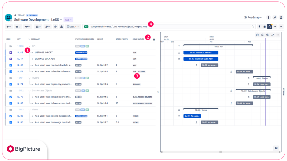Jira Components. How BigPicture handles them? | BigPicture