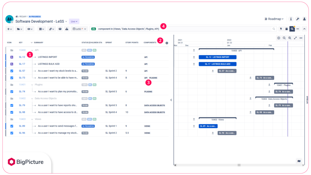 Jira Components. How BigPicture handles them? | BigPicture