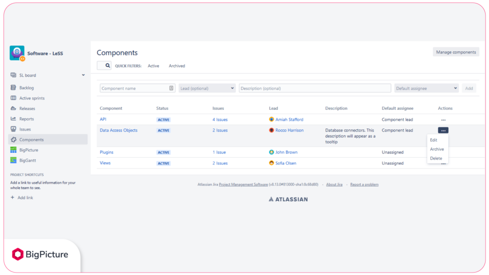 Jira Components. How BigPicture handles them? | BigPicture
