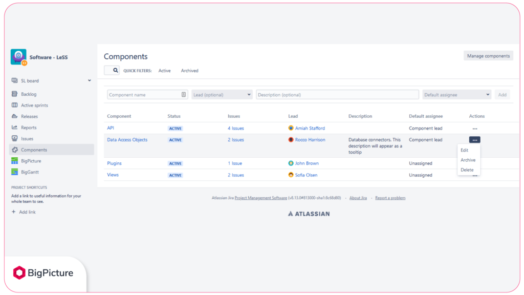 Jira Components. How BigPicture handles them? | BigPicture