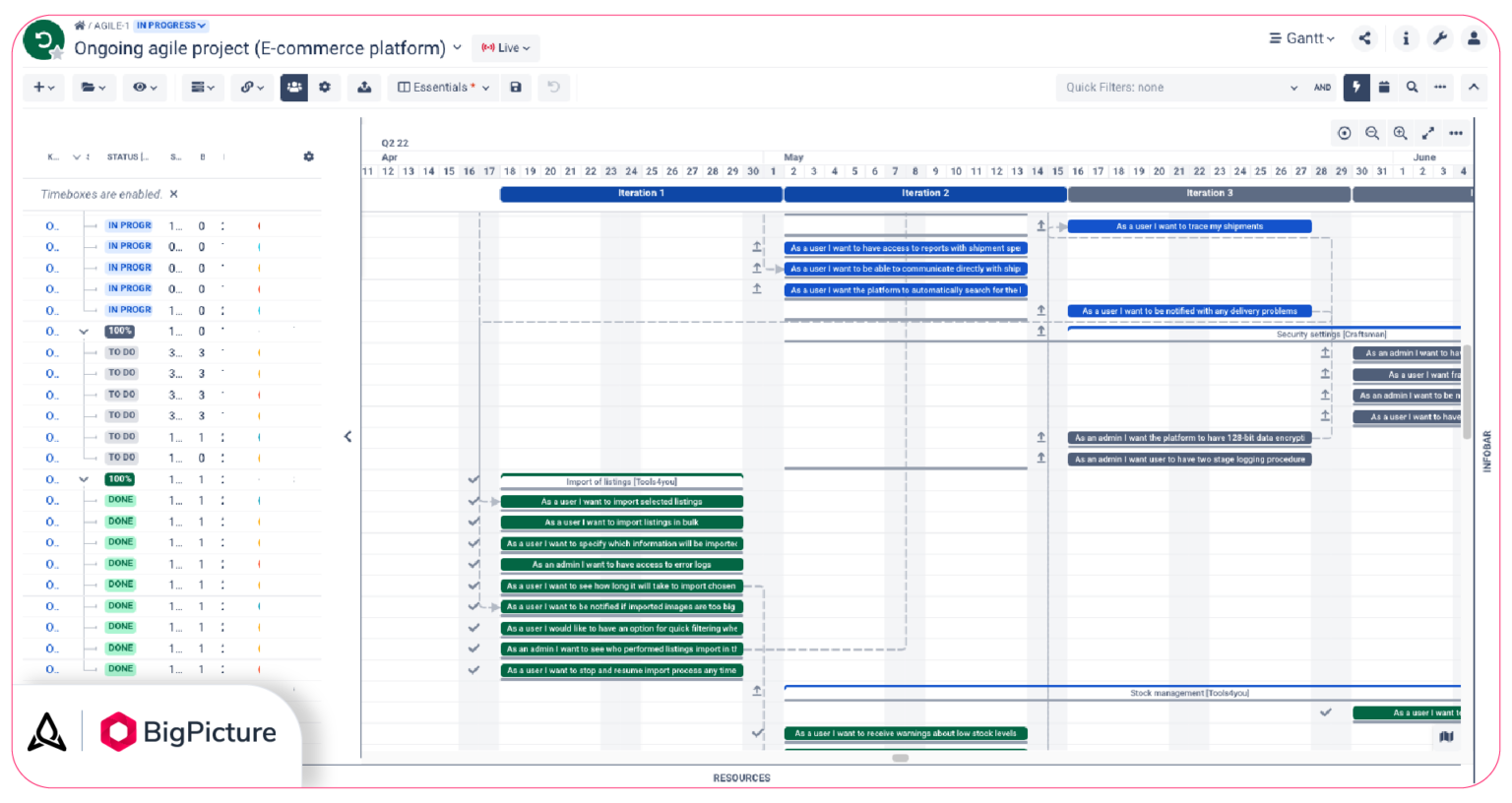 How to easily create Sprints on a Gantt chart